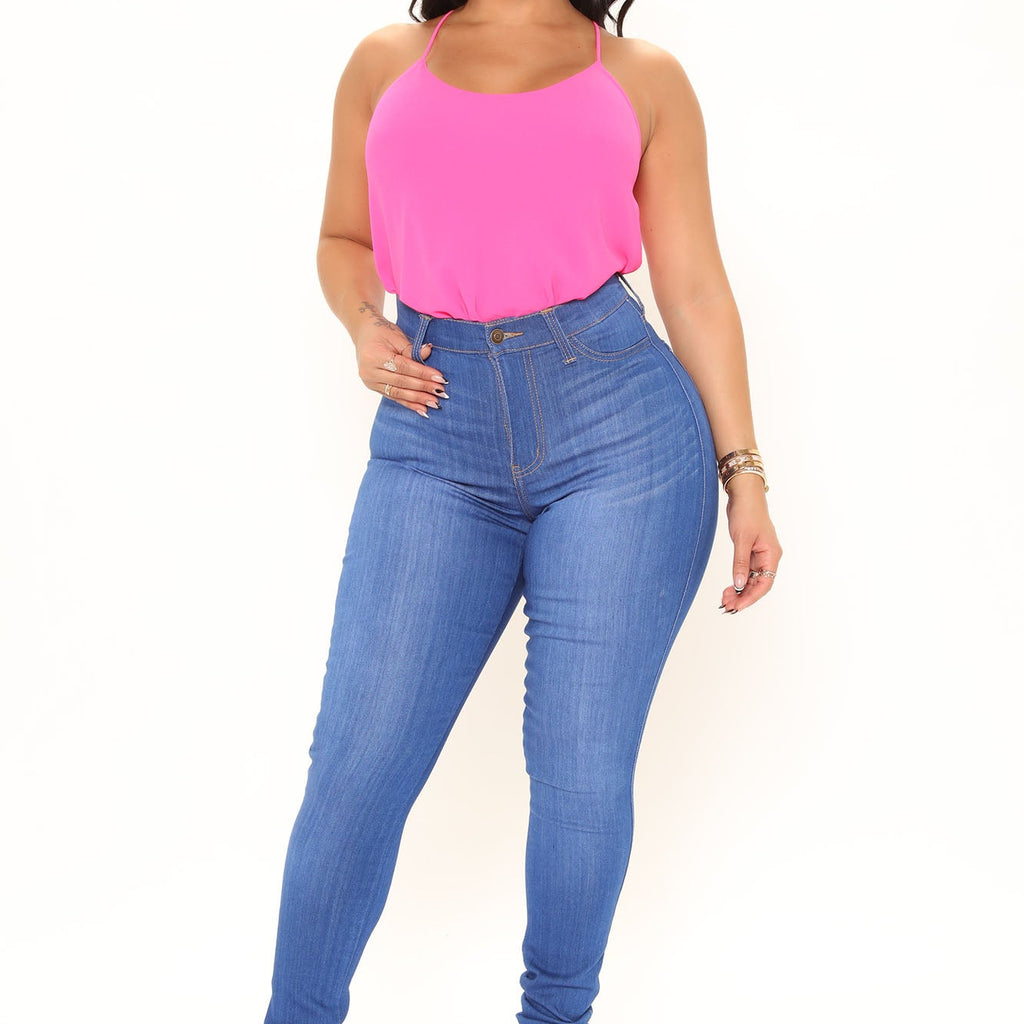 Tall Emma Super Stretch High Rise Skinny Jean - Blue – Orro Shop