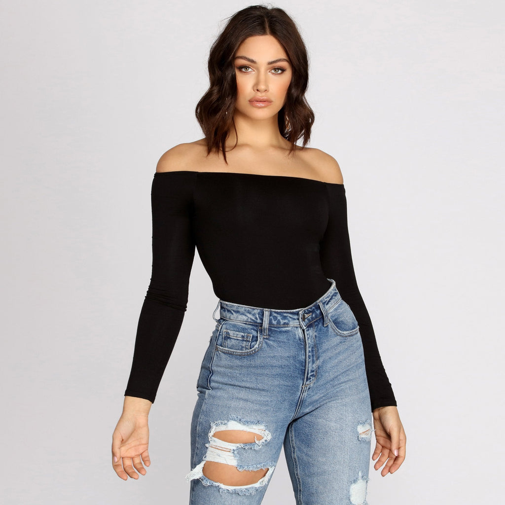 Simple Style Off The Shoulder Bodysuit – Orro Shop
