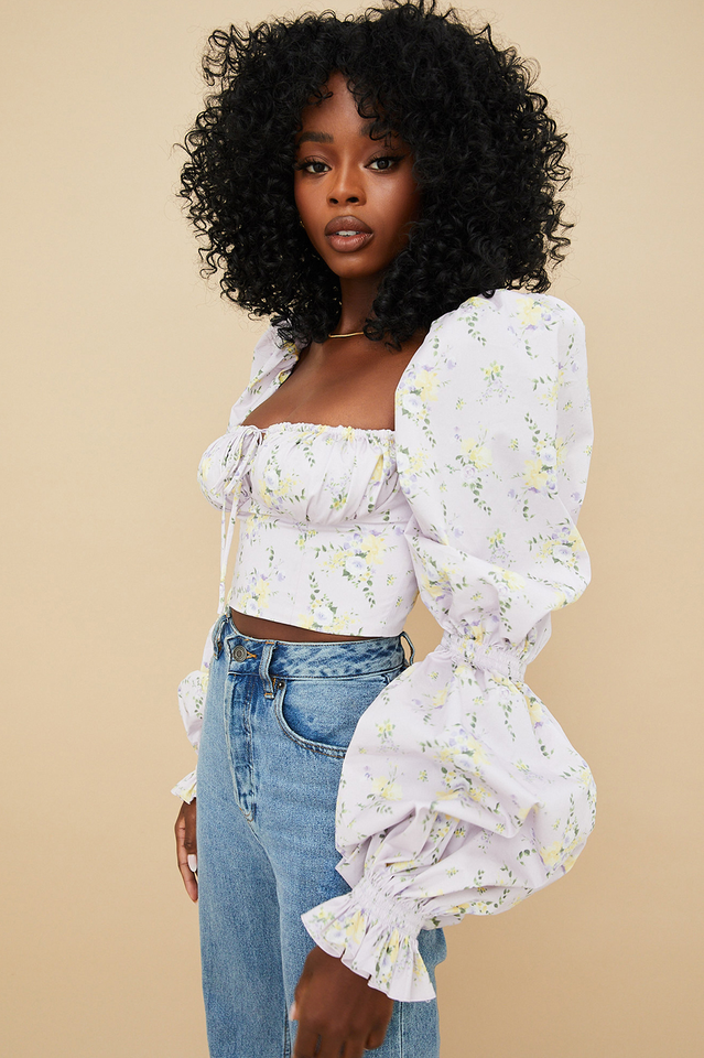 Floral Cropped Corset Top – Orro Shop