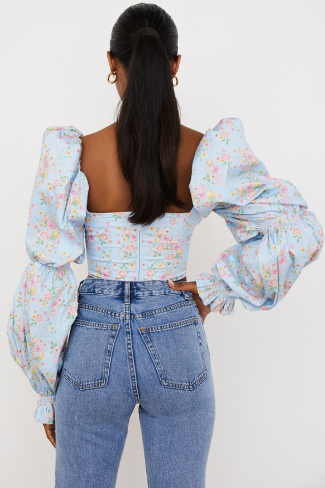 Floral Cropped Corset Top – Orro Shop