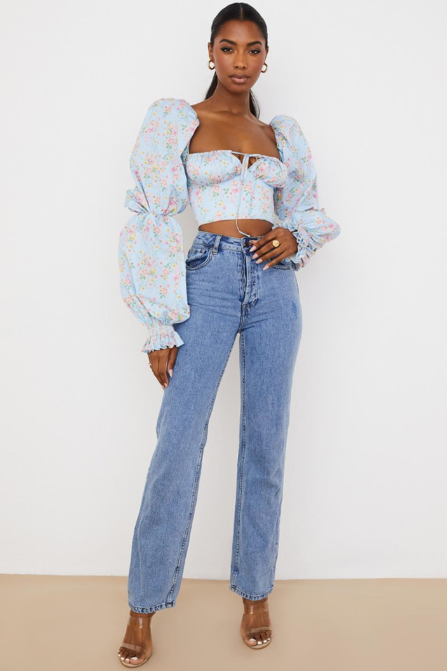 Floral Cropped Corset Top – Orro Shop