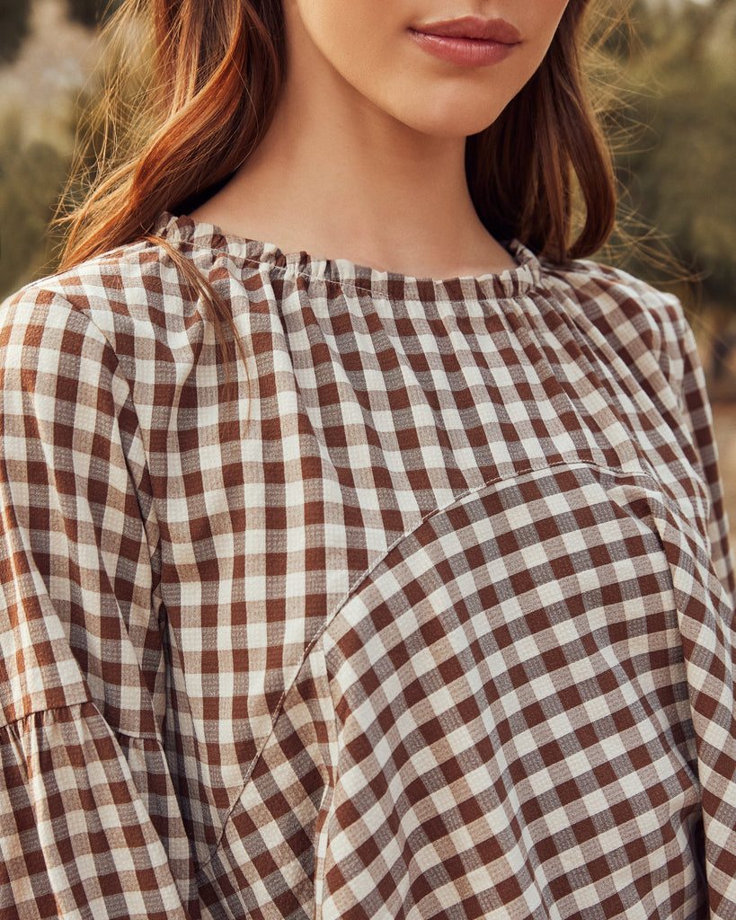 Tensey Checkered Babydoll Blouse - FINAL SALE – Orro Shop