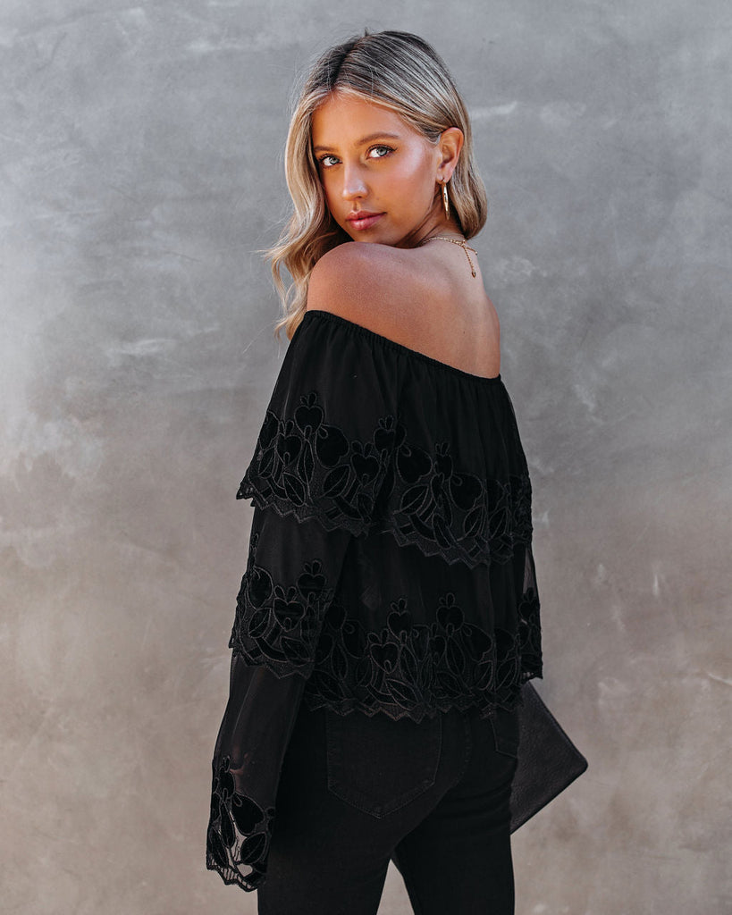 Unstoppable Off The Shoulder Velvet Lace Top – Orro Shop
